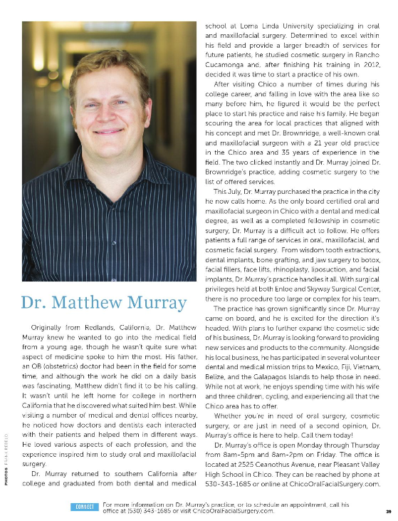 Dr. Matthew Murray | Oral & Cosmetic Surgeon in Chico, CA